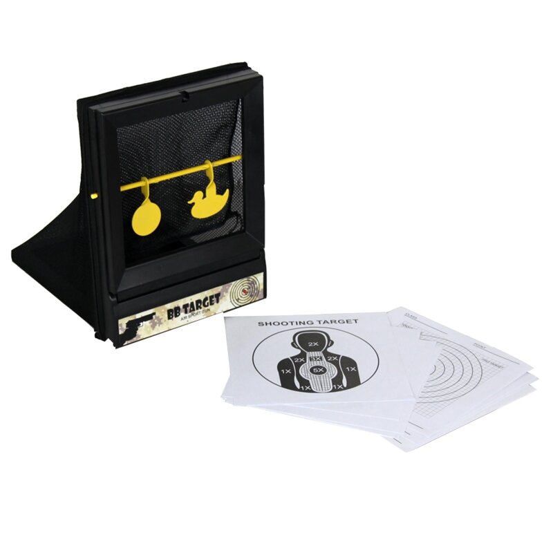 Страйкбольная Прицельная Мишень с Ловушкой-Сеткой, Многоразовым Устройством BB Bullet- Подставкой для Страйкбольной Прицельной Мишени и Бумажной Мишенью для стрельбы
