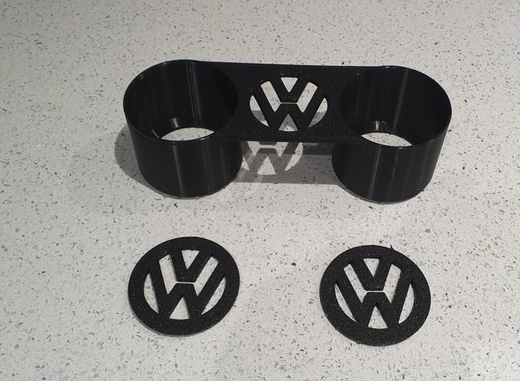 Подстаканник для VW T5 (70мм, 3д-печать, цвет: черный, материал: PETG) — фото 1