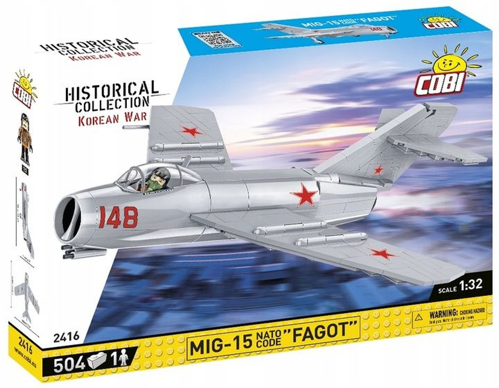 Конструктор пластиковый Cobi MIG-15 FAGOT - Реактивный истребитель МИГ-15 фагот 504 эл. - Коби 2416