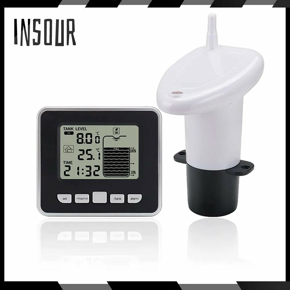 Ультразвуковой датчик уровня жидкости в резервуаре для воды с ЖК-дисплеем