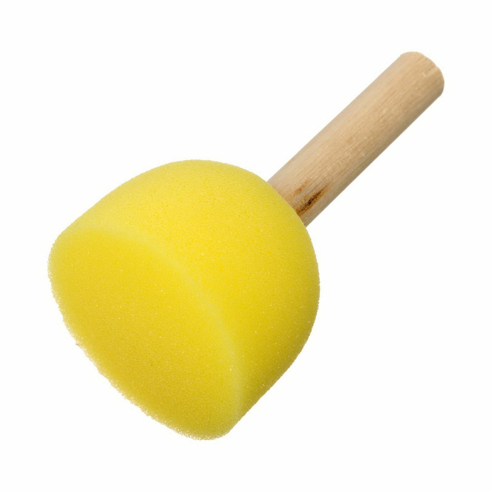 Кисть - спонж для рисования, круглая, деревянная ручка, в пакете