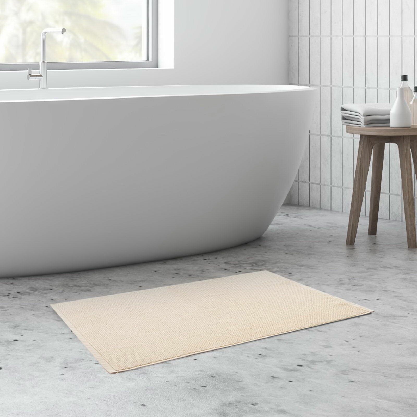 Коврик махровый Organic Beige, 50x70 см, хлопок 100%, форма: прямоугольная