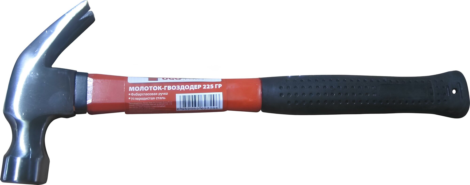 Молоток-гвоздодер UGO LOKS, материал: фиберглассовая рукоятка, металлический боёк, вес: 225 г.