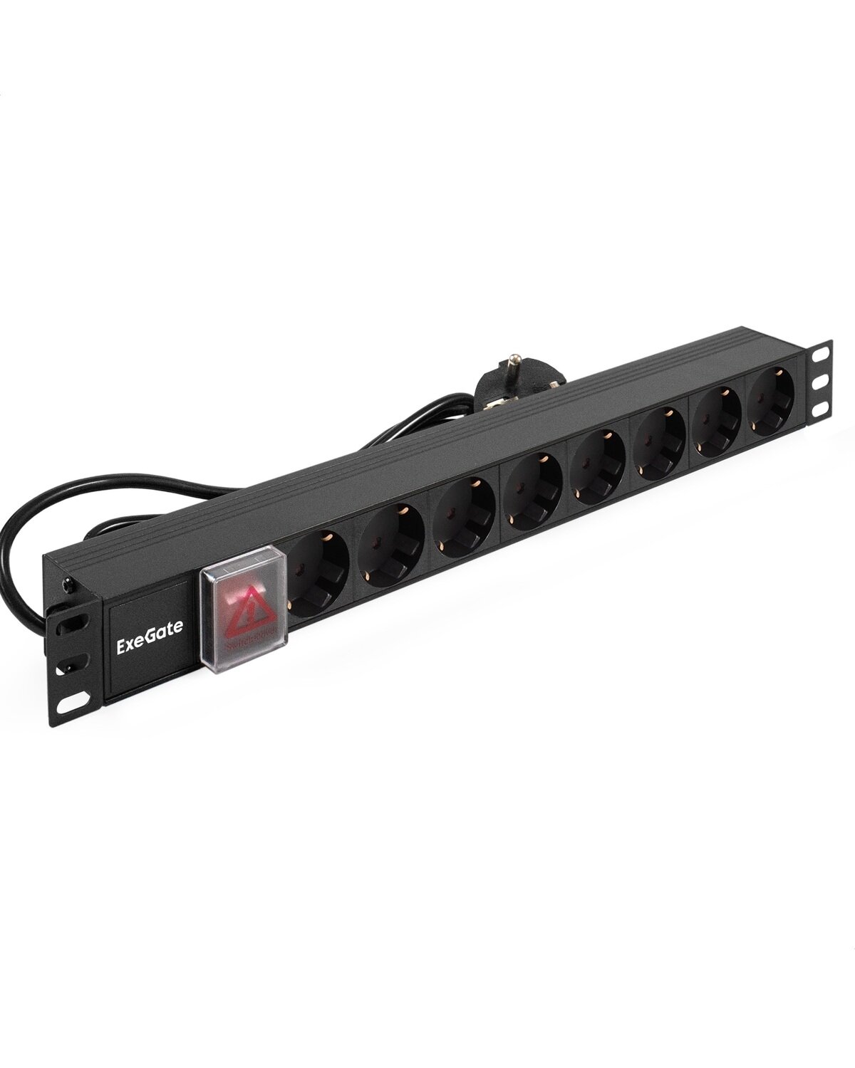 Блок розеток Exegate ServerPro PDU-19H804 Al-8S-EU2.5CU-SW 8 розеток, Алюминий, Черный