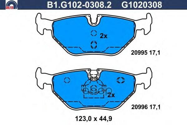Колодки торм. зад. GALFER арт. B1-G102-0308-2