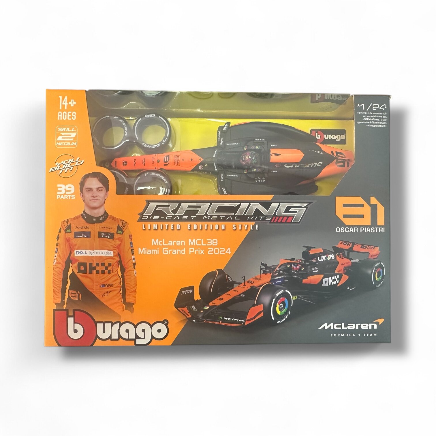 Сборная модель Bburago McLaren MCL38 Oscar Piastri #81 (18-28512)
