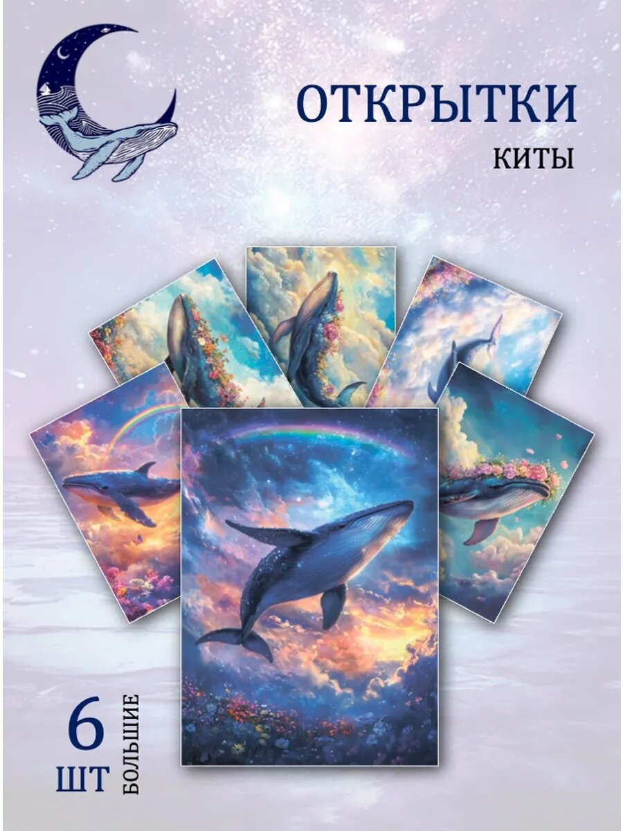 А6 открытки киты и просторы океана Самые лучшие большие открытки формата А6 в нашем мгазине Обнимай словами