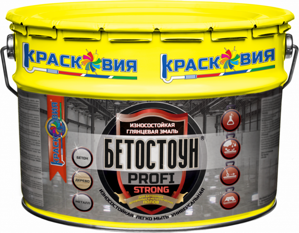 Бетостоун PROFI «STRONG» Красковия 10кг Эмаль для Бетонных, Деревянных и Металлических Полов Серая / Красковия.