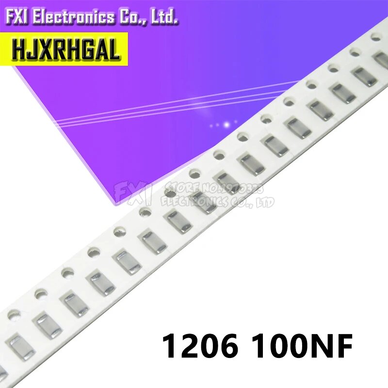 100 шт. 1206 100NF X7R ошибка 10% 50 В 0,1 мкФ 104 1206 smd конденсатор новый оригинальный