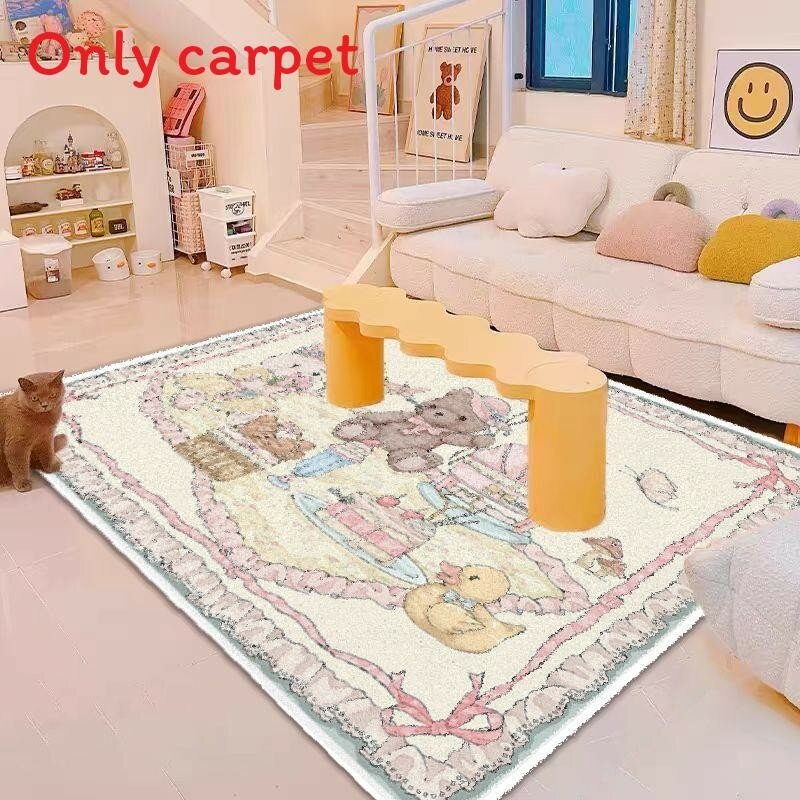 Ковровое покрытие для детской комнаты с абстрактным и животным принтом из плотной овчины doll-40 60см