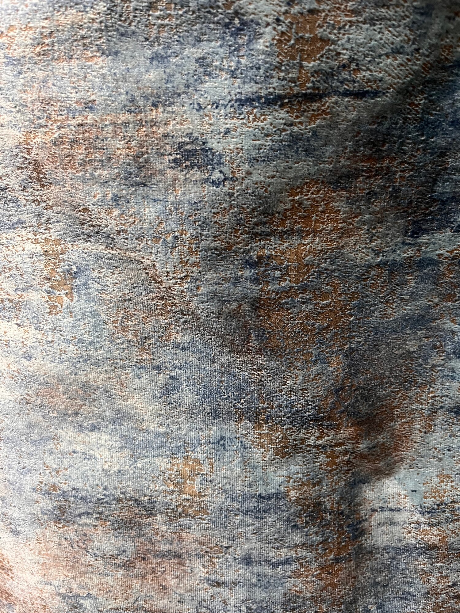 Ткань мебельная, Велюр, голубой с коричневым, DISIRE, цена за 1 п. м, ширина 140 см