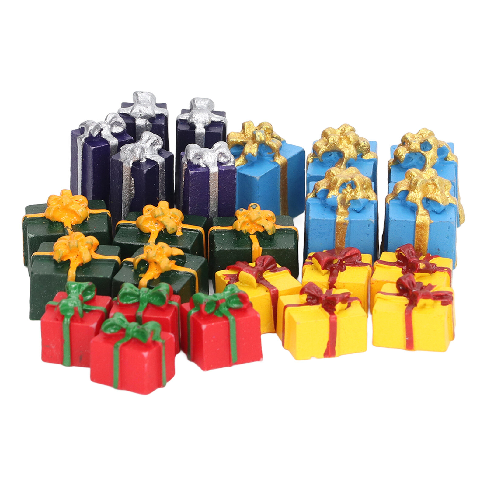 25Pcs Doll House Christmas Present Boxes Resin 5 Colors Educational Mini Ornaments for 1:12 Dollhouse