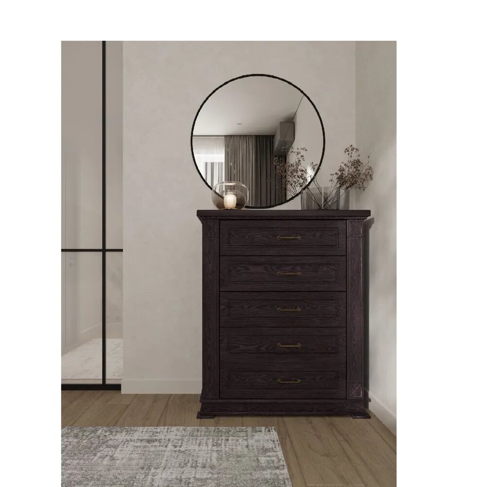 Комод Верди рианна 013 из массива сосны 100х45х120 см темно-коричневый