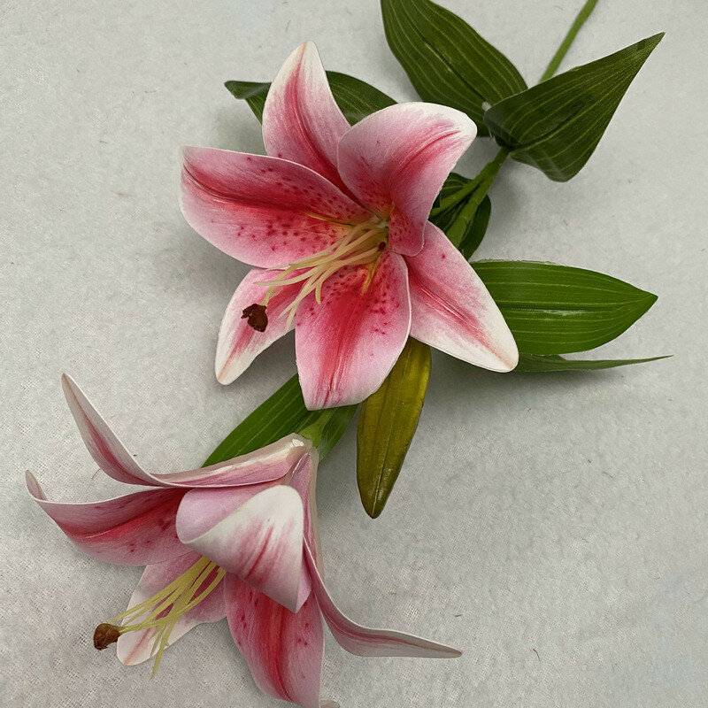 Элемент декора цветы искусственные лилии 3d ткань для дома свадьбы фотосъемка pink