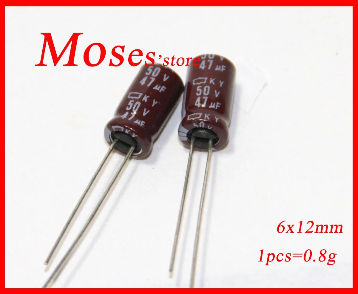 Электролитический радиальный конденсатор Nippon Chemi-Con NCC 47 мкФ 50В 6x12 мм 47uf-50pcs