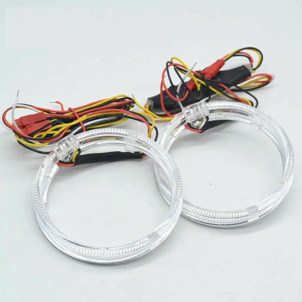 Кольца Круглые LED 3.0" (95mm) Белые 2-режима 12V (2 шт.) Ангельские глазки для фар 95мм