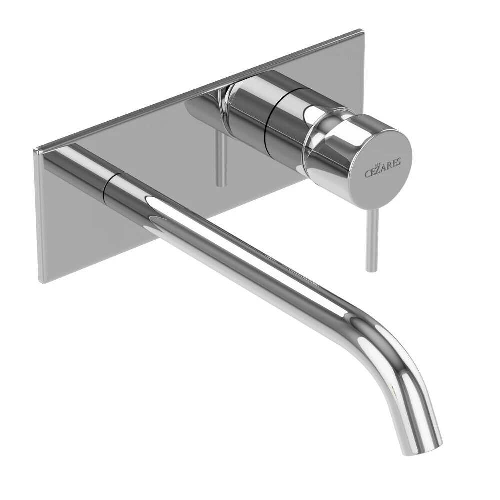 LEAF-BLI1-L-01-W0 Смеситель для раковины встраиваемый, однорычажный, излив и ручка на единой площадк