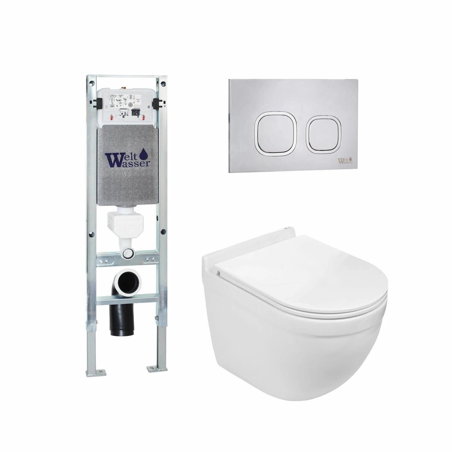 Комплект Weltwasser 10000012133 унитаз heimbach 043 gl-wt + инсталляция amberg 350 st кнопка см