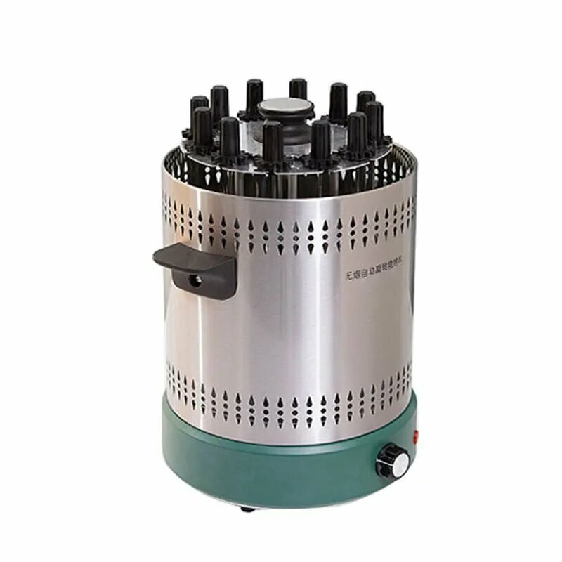 Шашлычница электрическая нержавеющая сталь, мощность 1200 Вт,12 шампуров в комплекте, Электрошашлычница вертикальная, автоматический выбор времени вращающийся гриль для приготовления кебаба