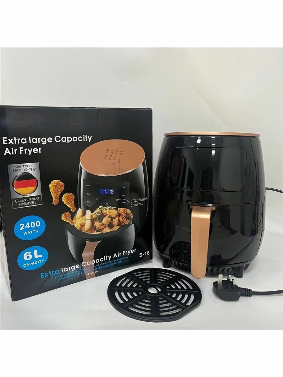 Фритюрница, аэрофритюрница, 6 л, 1200 Вт, сенсорное управление