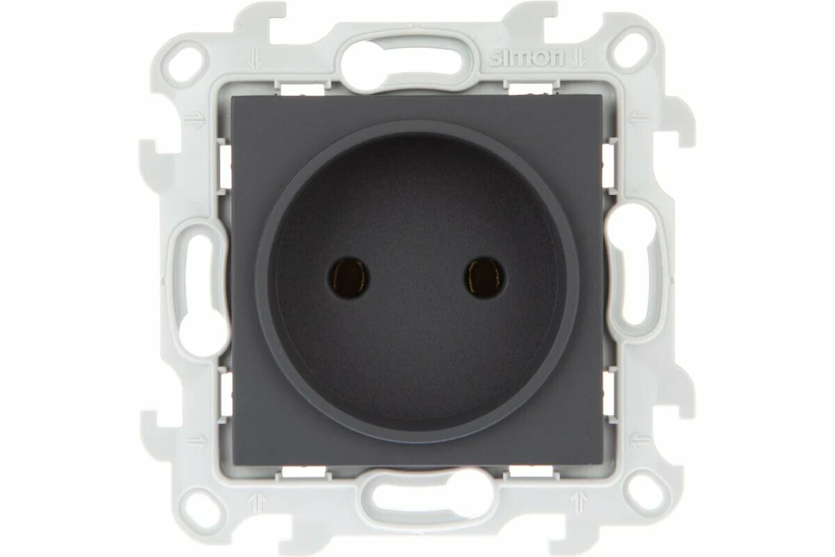 4 шт. Simon 24 Графит Розетка 2К без защитных шторок, 2450442-038