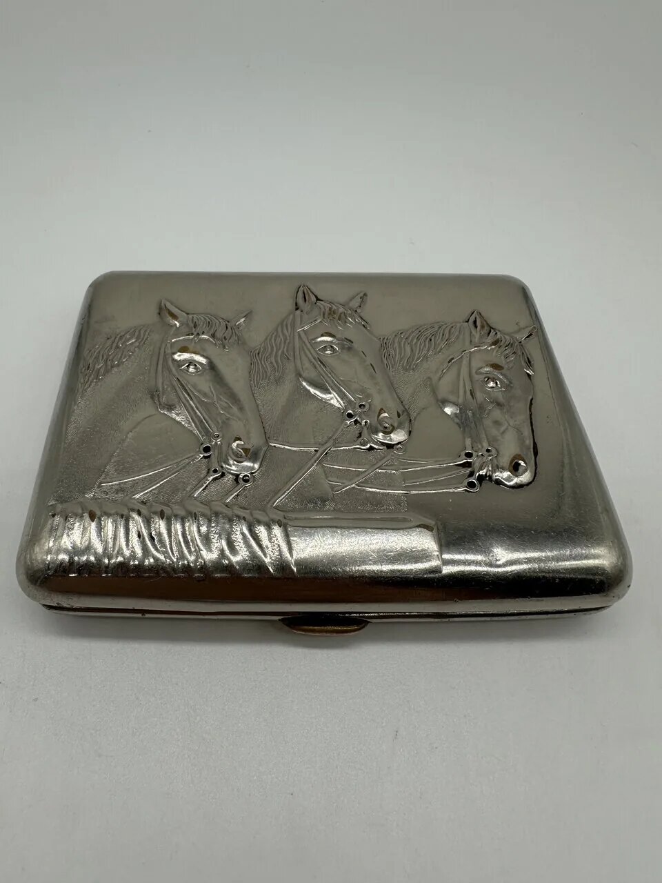Портсигар 3 коня 1960 годы Винтажный ссср редкий