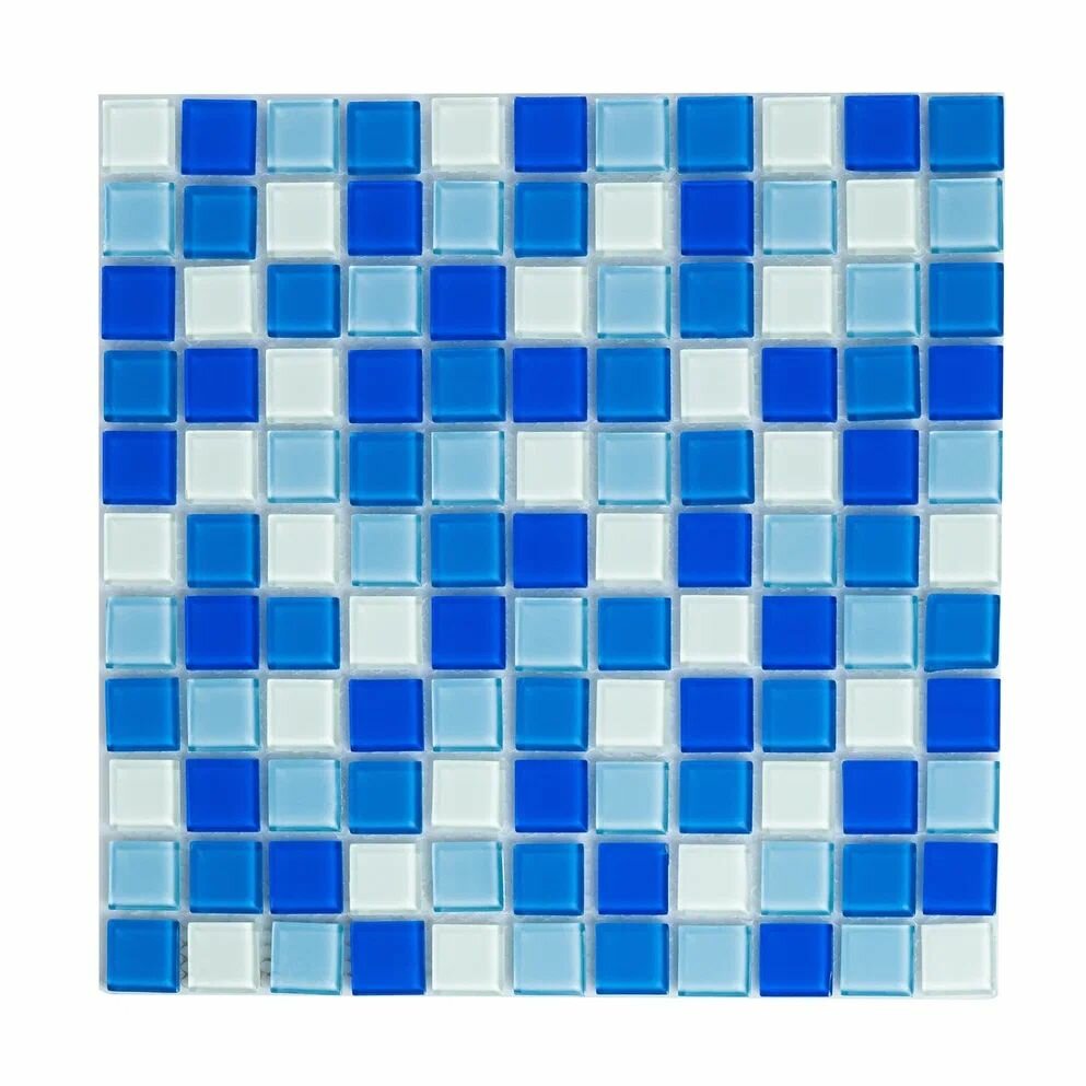 Плитка мозаика КерамограД стеклянная на сетке для стен кухни и фартука, влагостойкая износостойкая, 30х30см/ 1 сетка