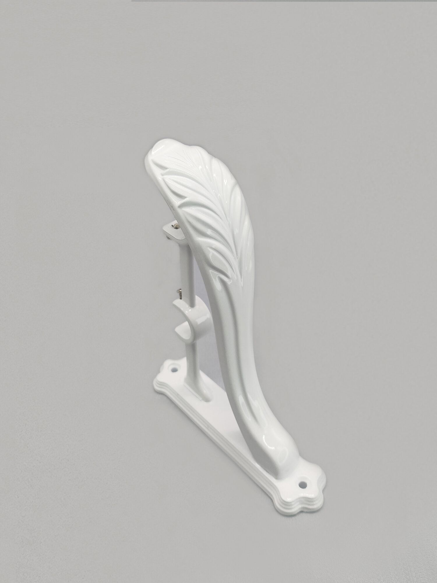 (1 шт.) 28(25)19 мм Кронштейн двухрядный консольный "Пальма" белый глянец