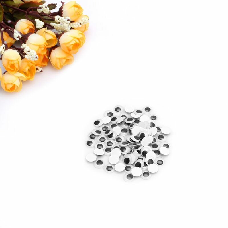 Аксессуар для кукол, Глазки на клеевой основе - 6MM, 1 упаковка 100 штук