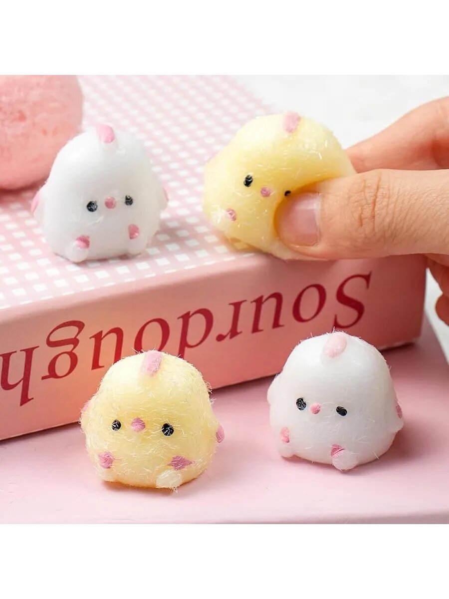 4 мини игрушки таба сквиши цыплята