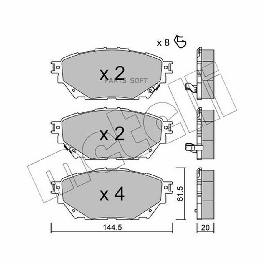 METELLI Колодки тормозные