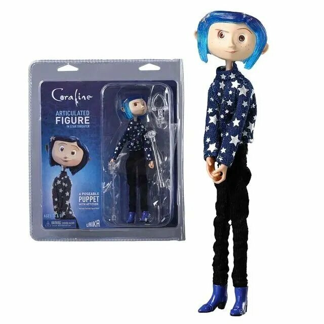 Подвижная фигурка кукла Коралина - Coraline in Star Sweater Doll