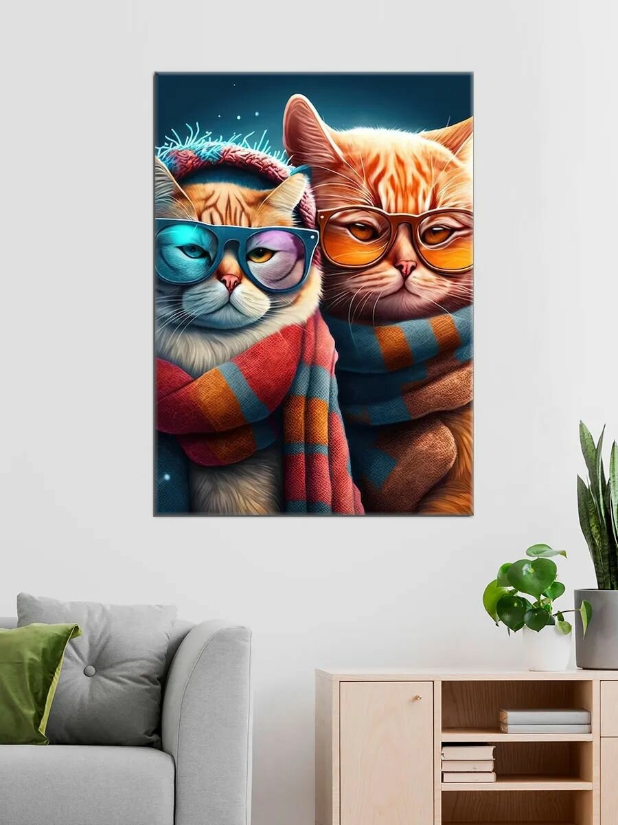 Картина на стену "Коты", 30х40 см