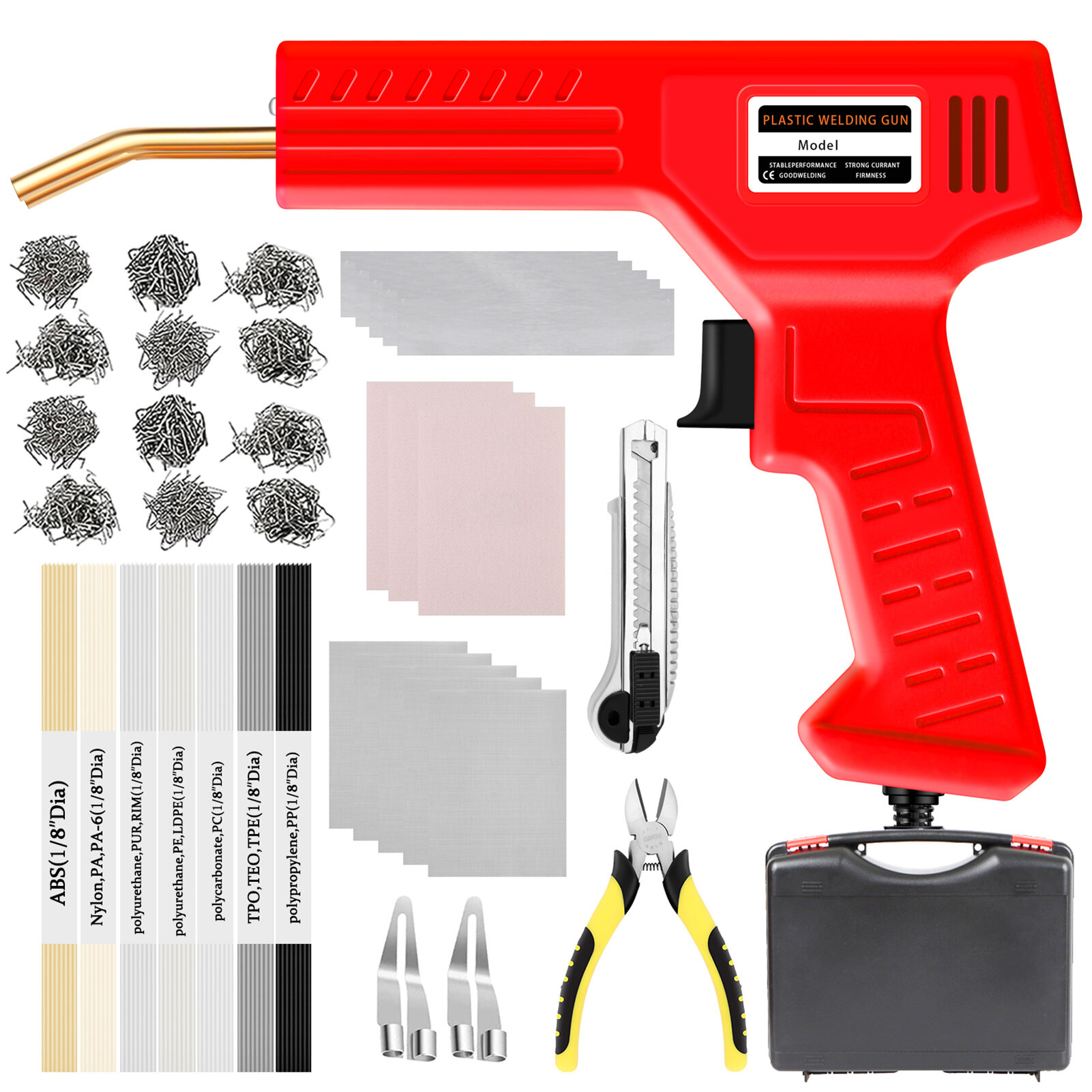 220 Вт сварочный набор для пластика с 56 стержнями, ремонт бамперов, вилка ЕС