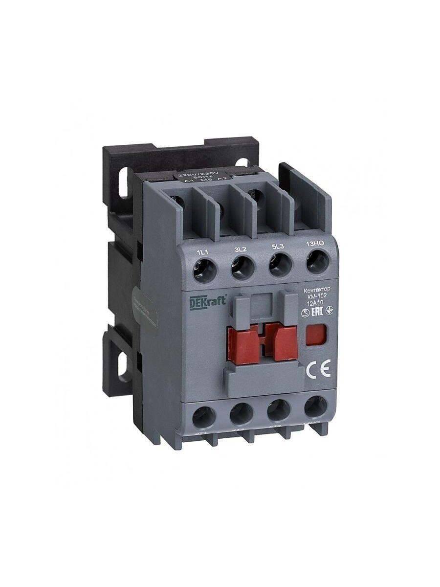 Контактор КМ-102 3п 12А кат. 230В AC 1НО AC-3 AC-4 DEKraft 22002DEK