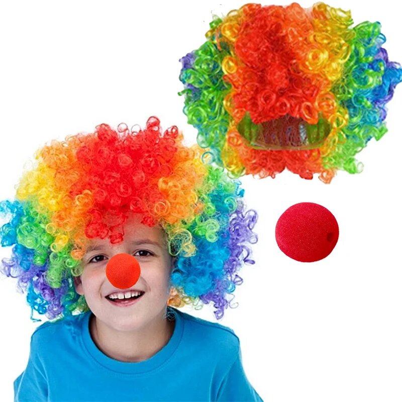 Красочный Синтетический Парик Для Карнавала, Вечерние, Клоун, Волнистый Парик С Завитками