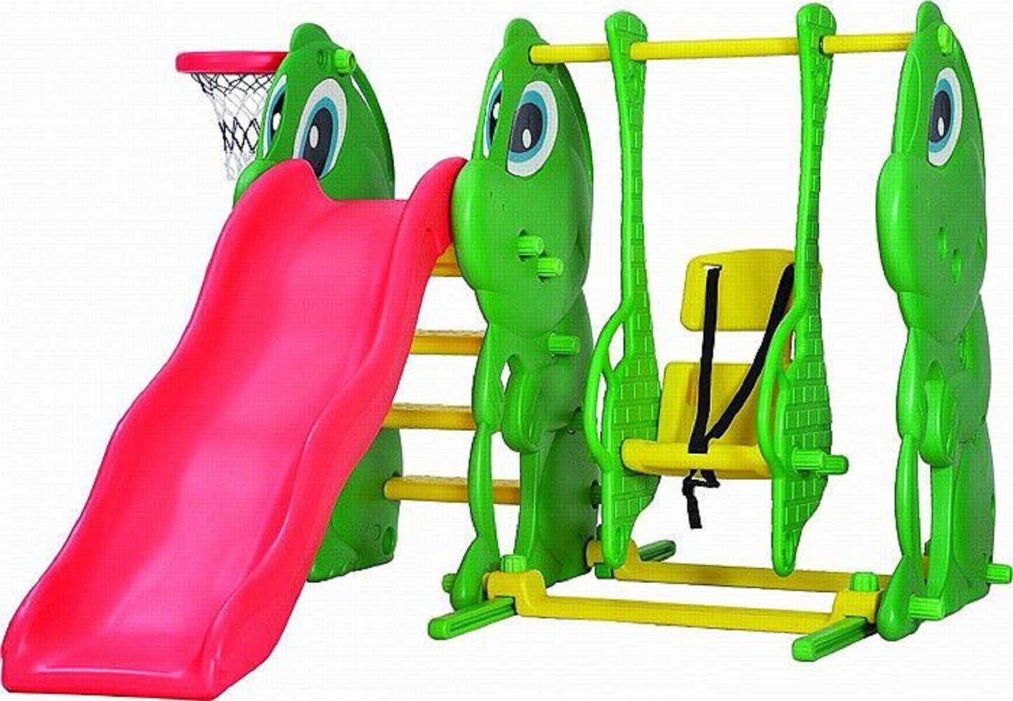 Горка с качелями Lerado Лягушата LA-529+631, уличная, пластик, разноцветная