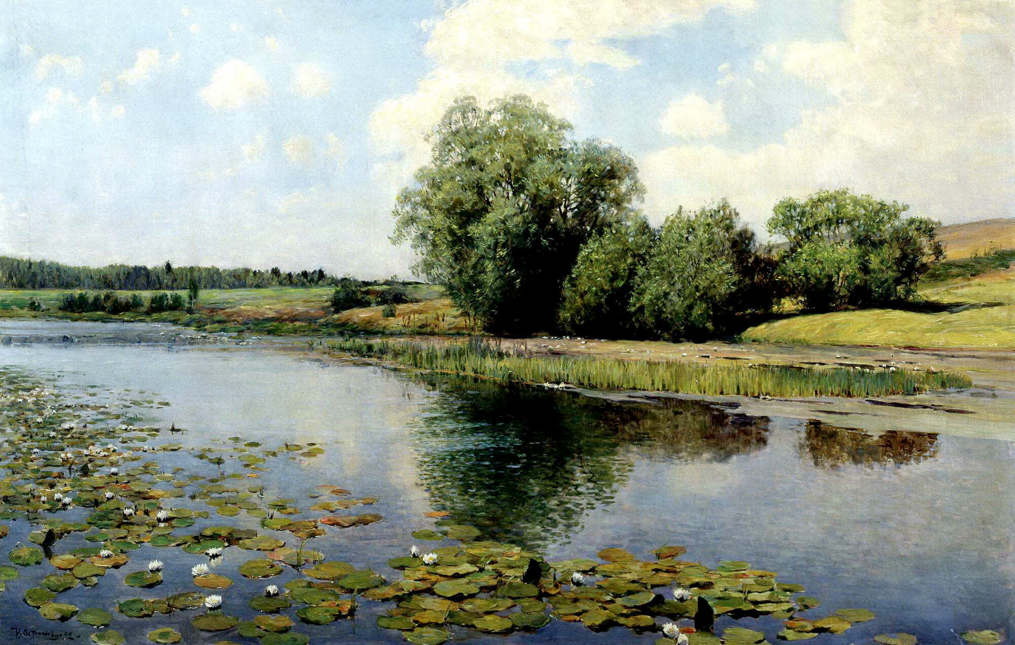 Картина Остроухова Ильи Речка в полдень 80х51 см