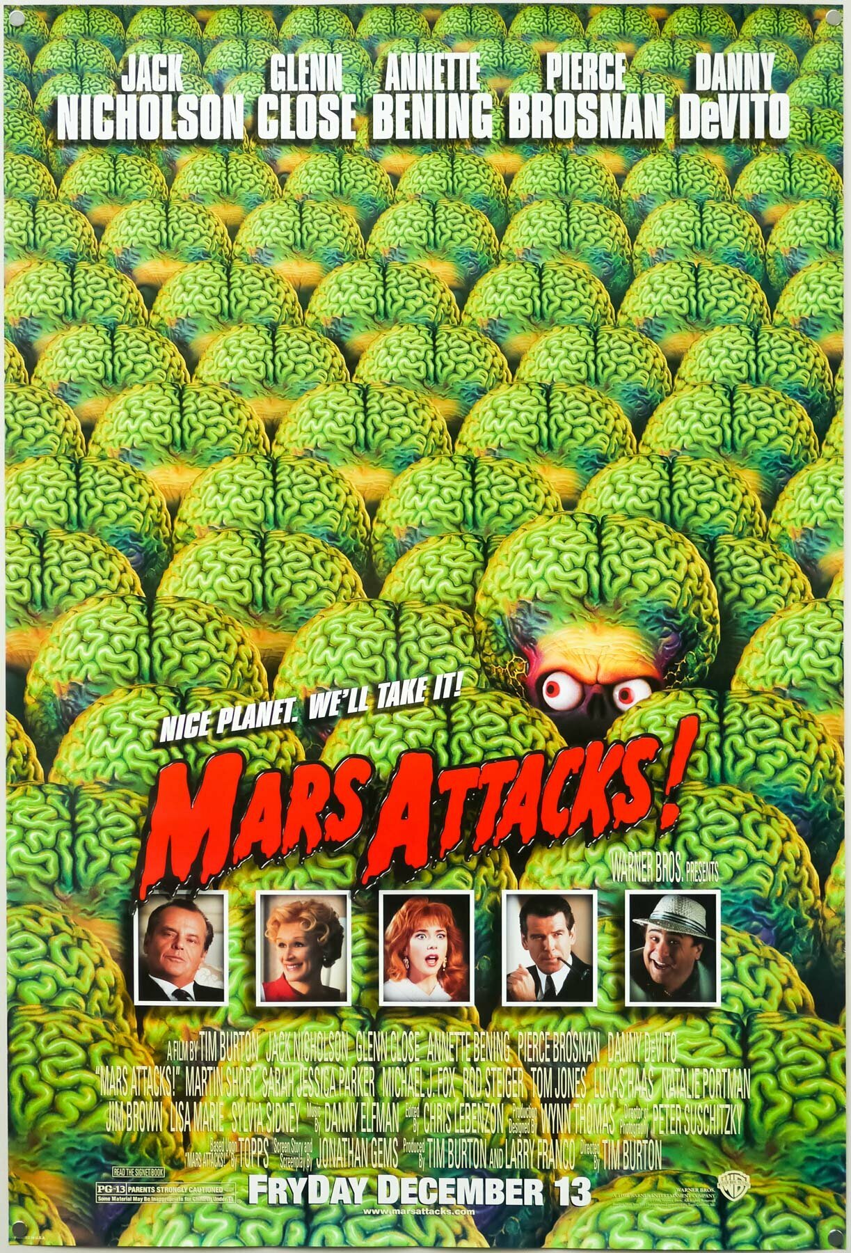 Плакат, постер Марс атакует! (Mars Attacks! 1996) на бумаге, размер 21х30см