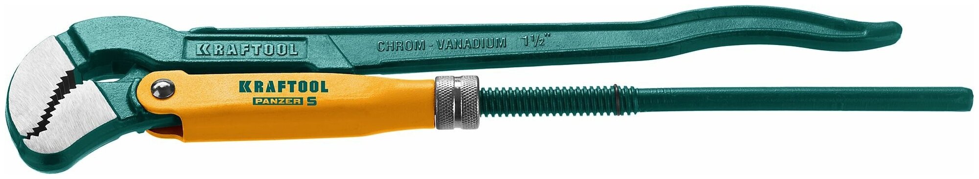 Kraftool Panzer-s, 2, ключ трубный, изогнутые губки 2733-15_z02 .