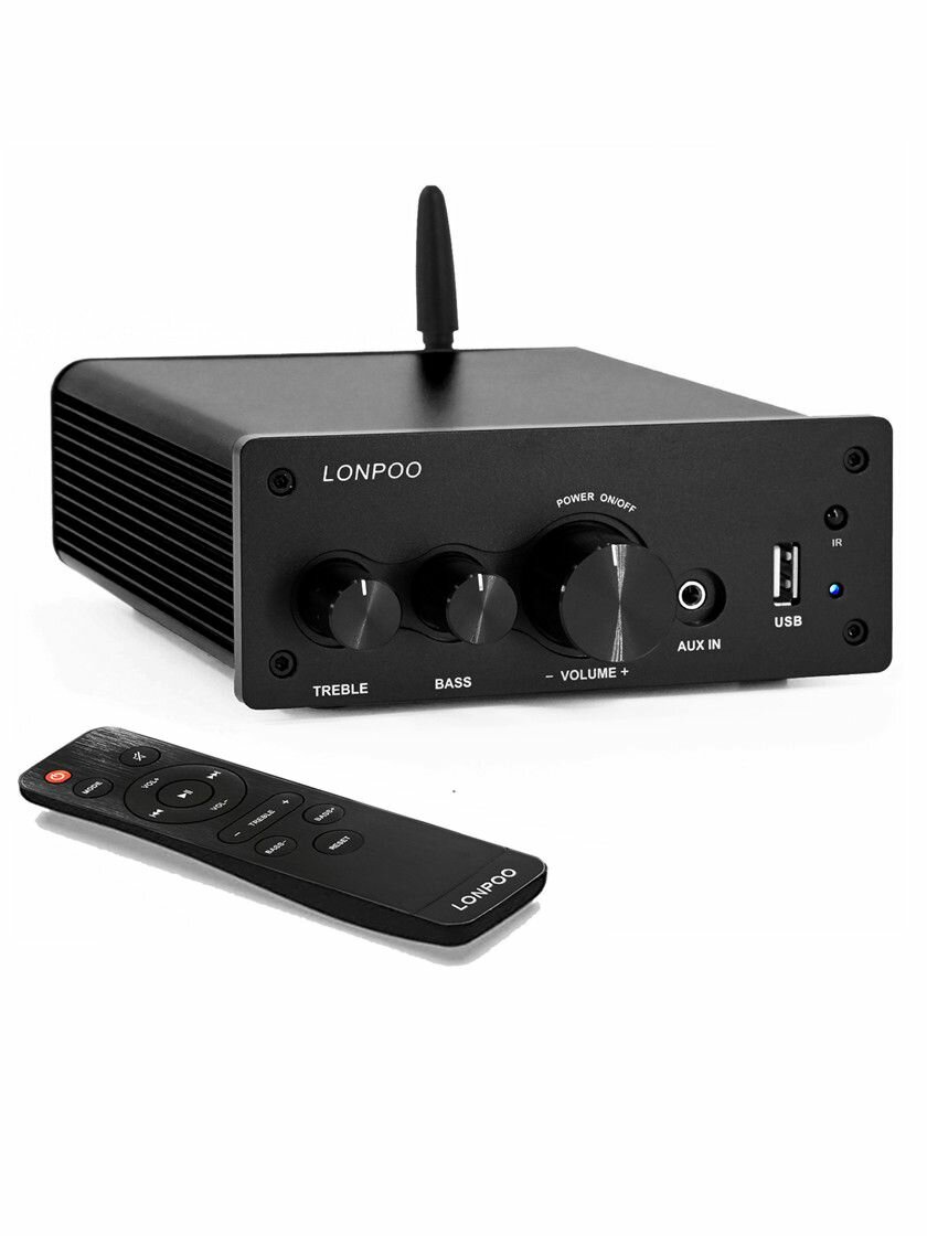 Усилитель мощности 200 Вт, Bluetooth оптический коаксиальный USB AUX вход, дистанционное управление, регулировка высоких/низких частот, выход RCA, сверхкомпактный AMP Hi-Fi