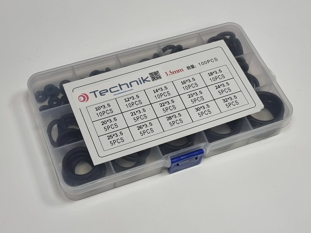 Набор уплотнительных колец в кейсе 15 размеров 100шт Technik KIT17