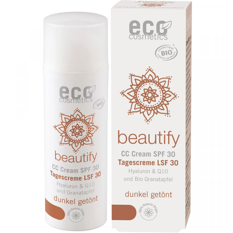 ECO-Cosmetics Тональный CC-крем SPF 30 c Q10 и гиалуроном темный 50 мл