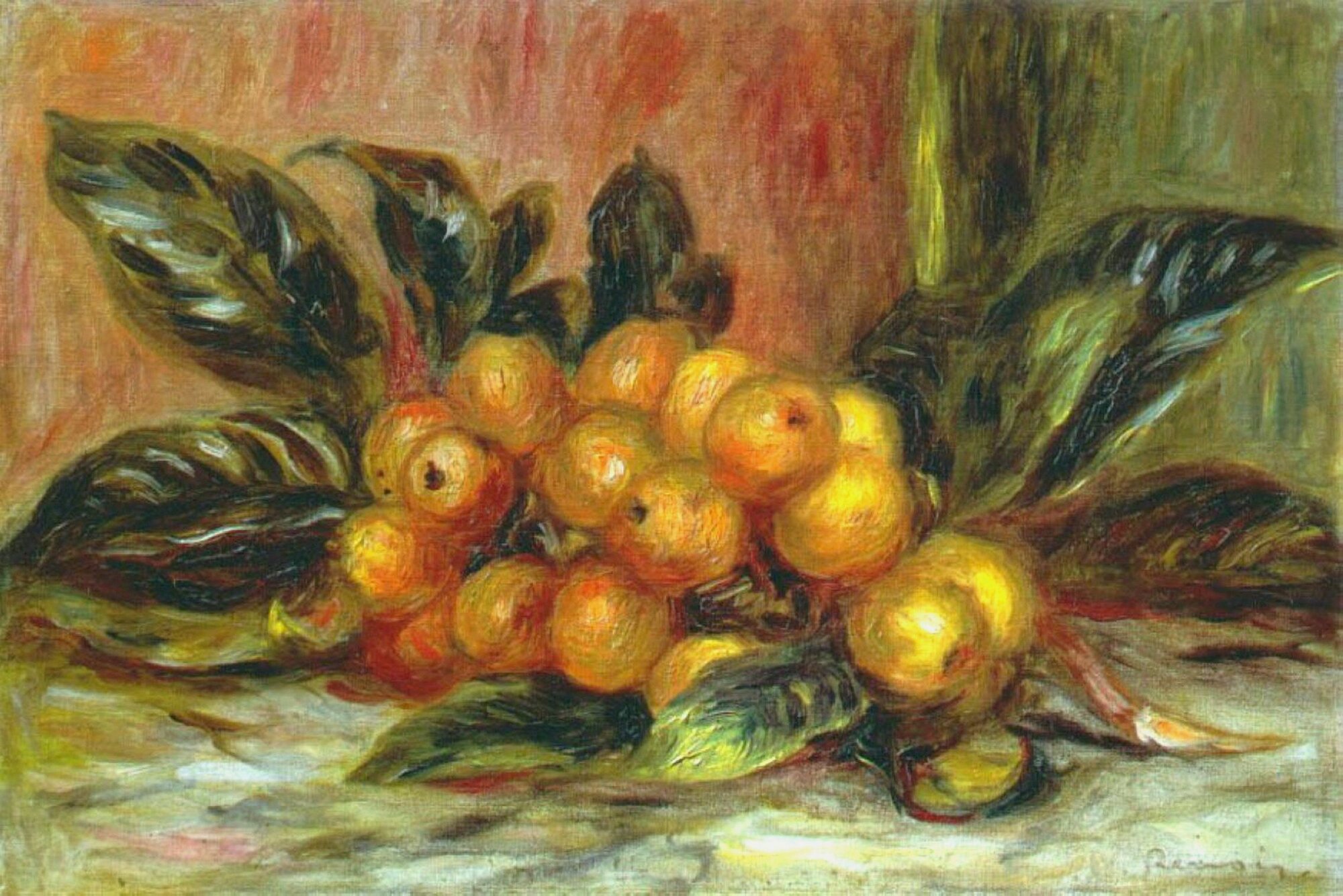 Картина Ренуара Огюста Ветка мушмулы 1900 80х53 см