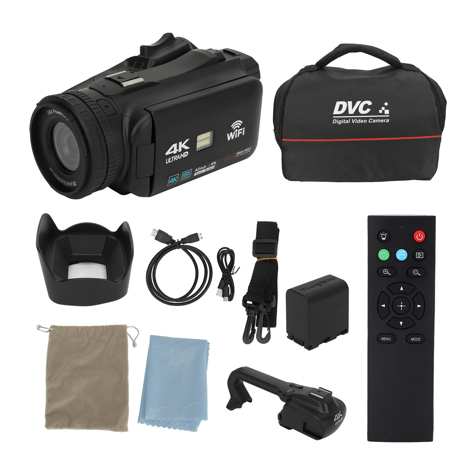 4K Video Camera 18x Digital Zoom 4.0 на дисплее 4500mah 64 -мегапиксельный