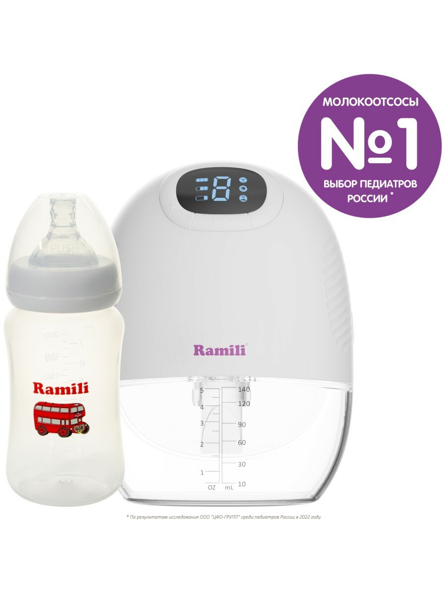 Четырехфазный молокоотсос с разделяемым контейнером Ramili SE300 и бутылочка 240ML (SE300240ML)