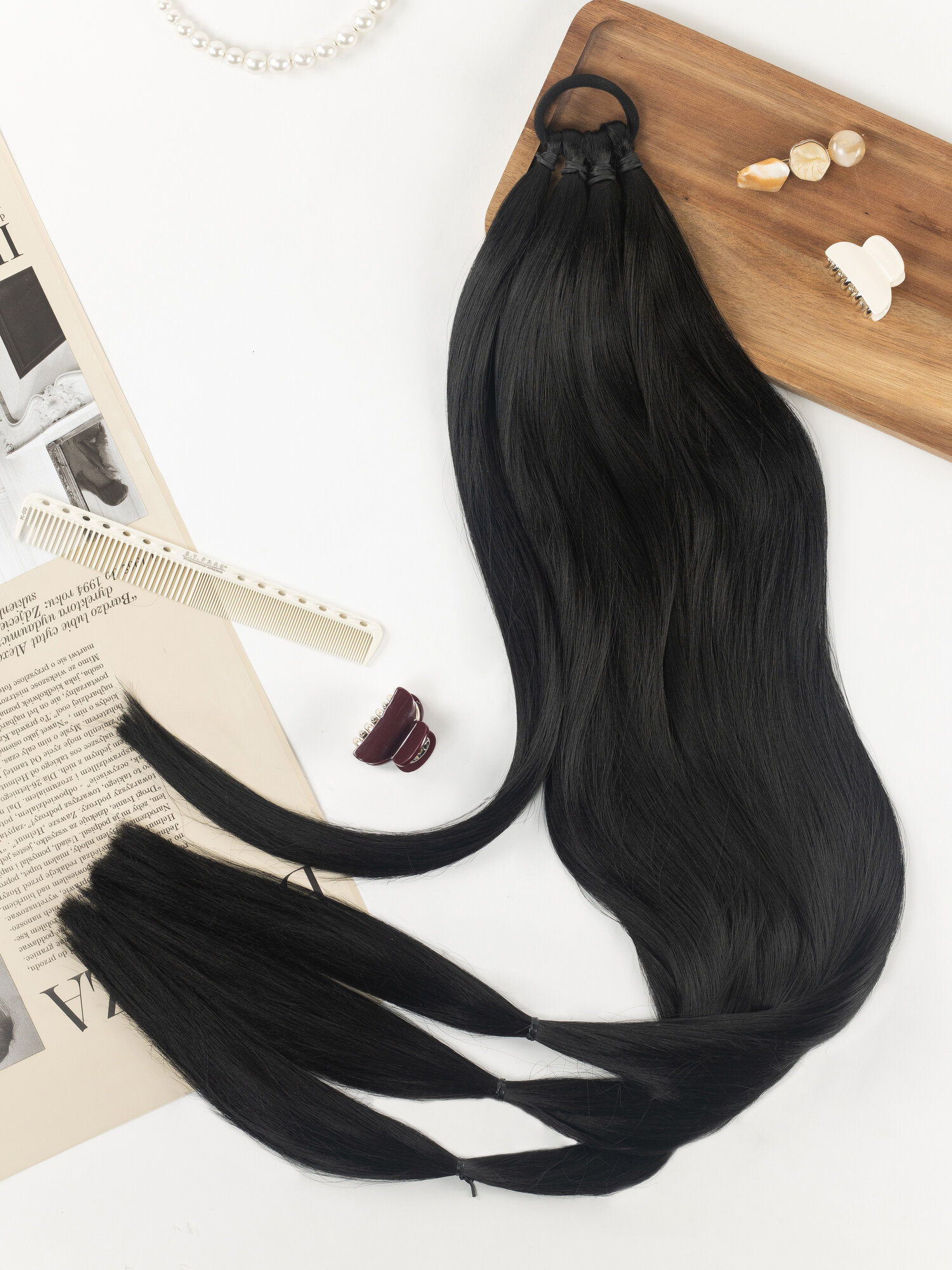 Коса искусственная цвет черный