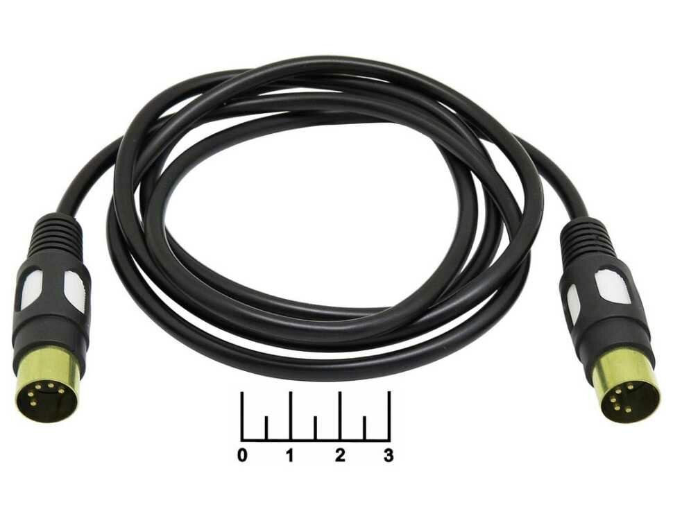 Шнур DIN 5pin-DIN 5pin gold пластик 1.5м (5-151)