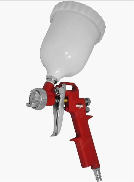Краскопульт пневматический ELITECH 0704.010200 (85-226л/мин, 3.5бар, сопло-1.5мм, верхний пластиковый бак-0.6л, 160-240мл)