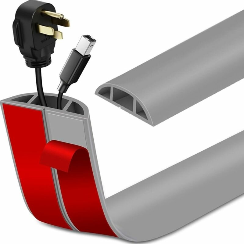 Напольные кабель-каналы из ПВХ, клейкие, режущиеся, для управления проводами, Серый